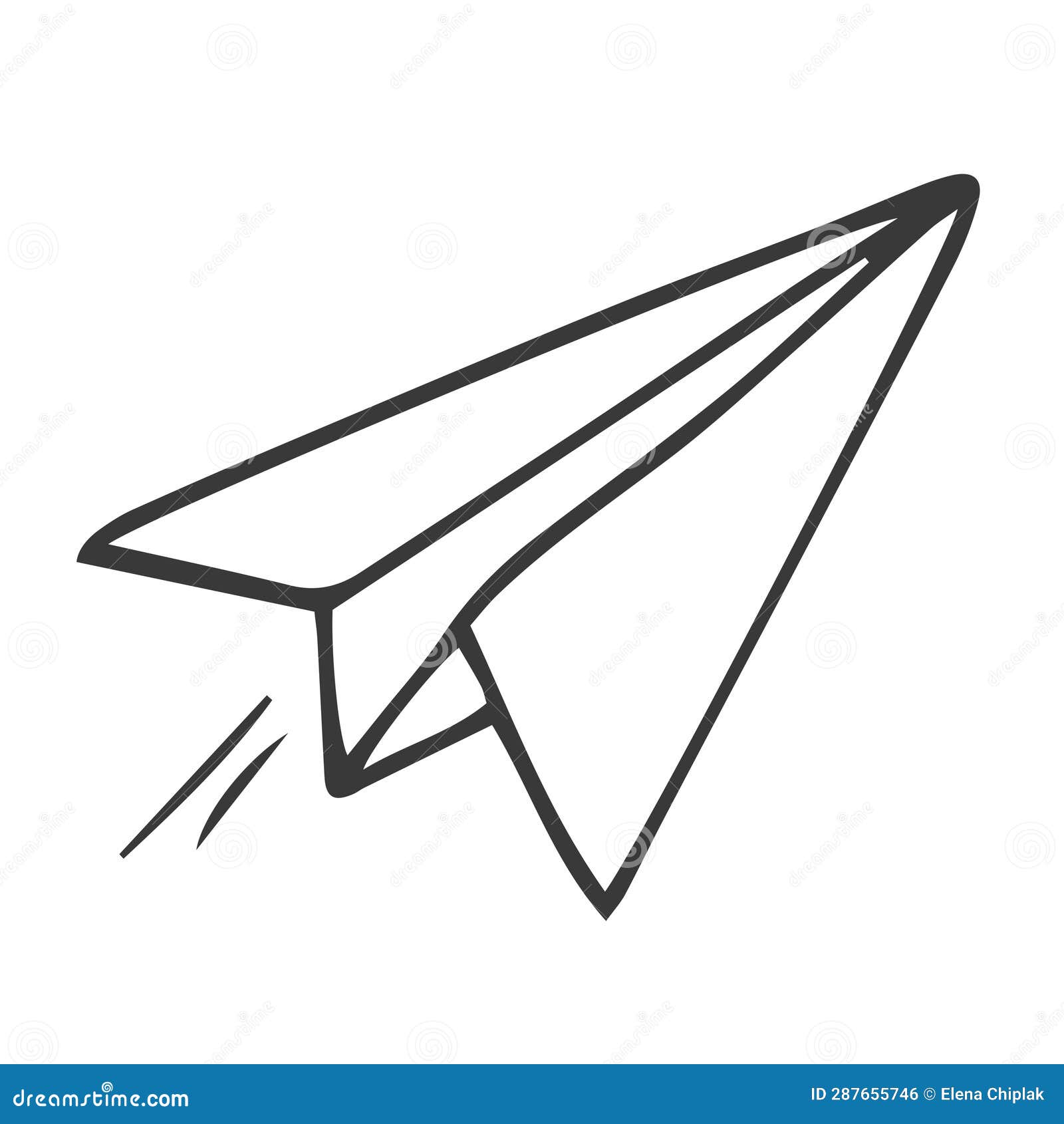 Paper Plane Doodle Icon. Hand Drawn Sketch in Vector Stock Illustration ...