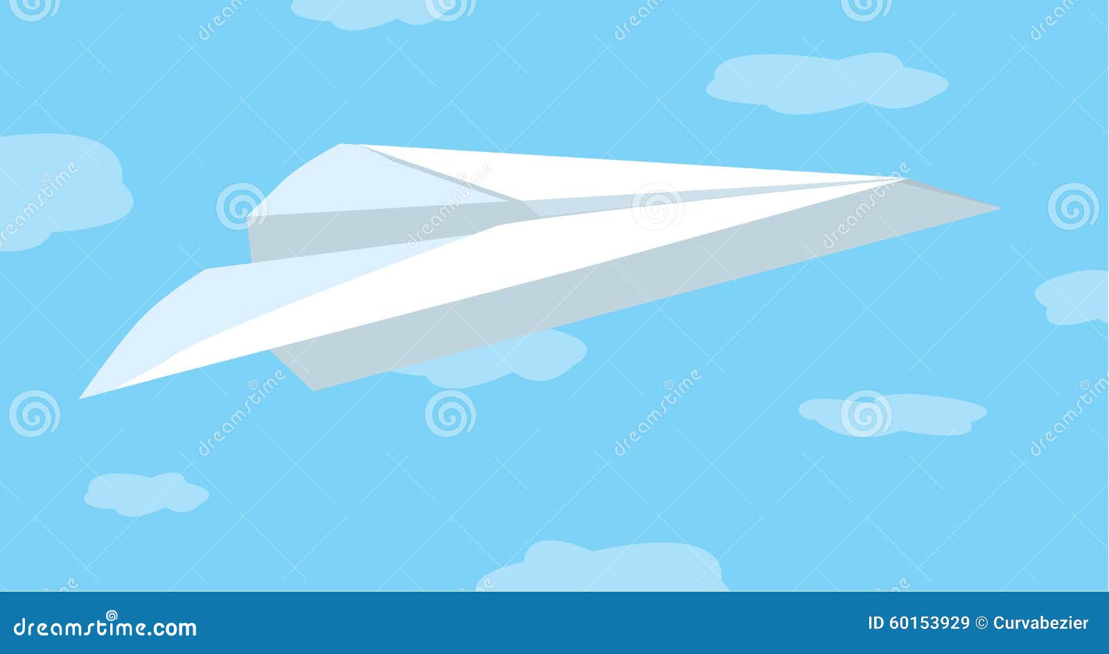 Paper Plane Flying Over the Sky Stock Vector - Illustration of flight ...