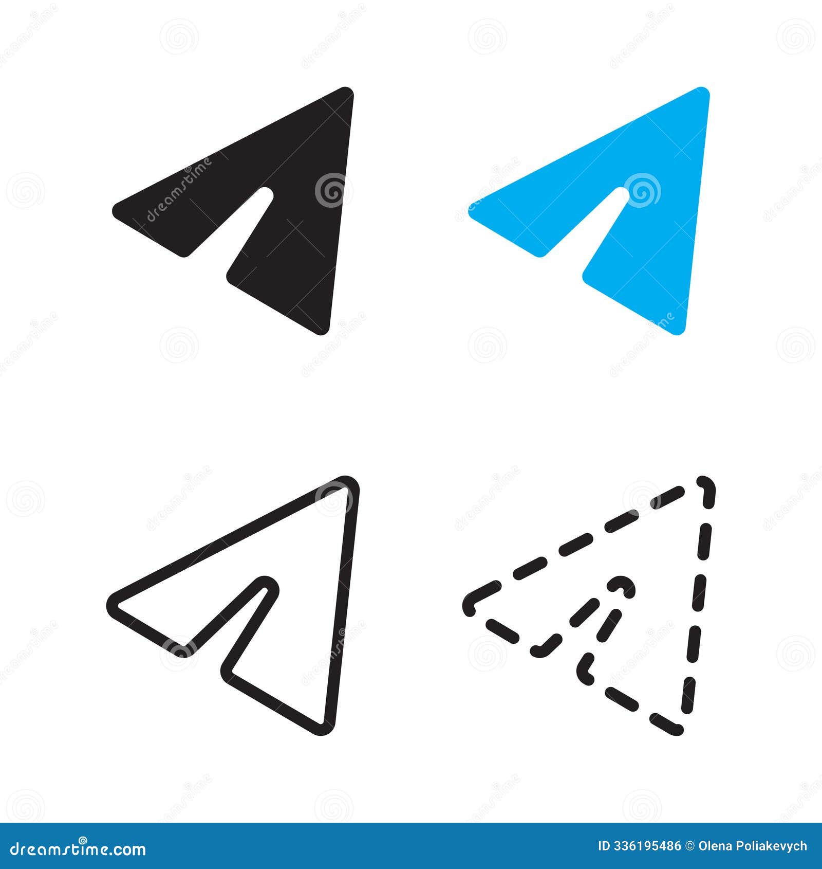 Paper Plane Icons. Solid and Outlined Styles. Simple Communication ...