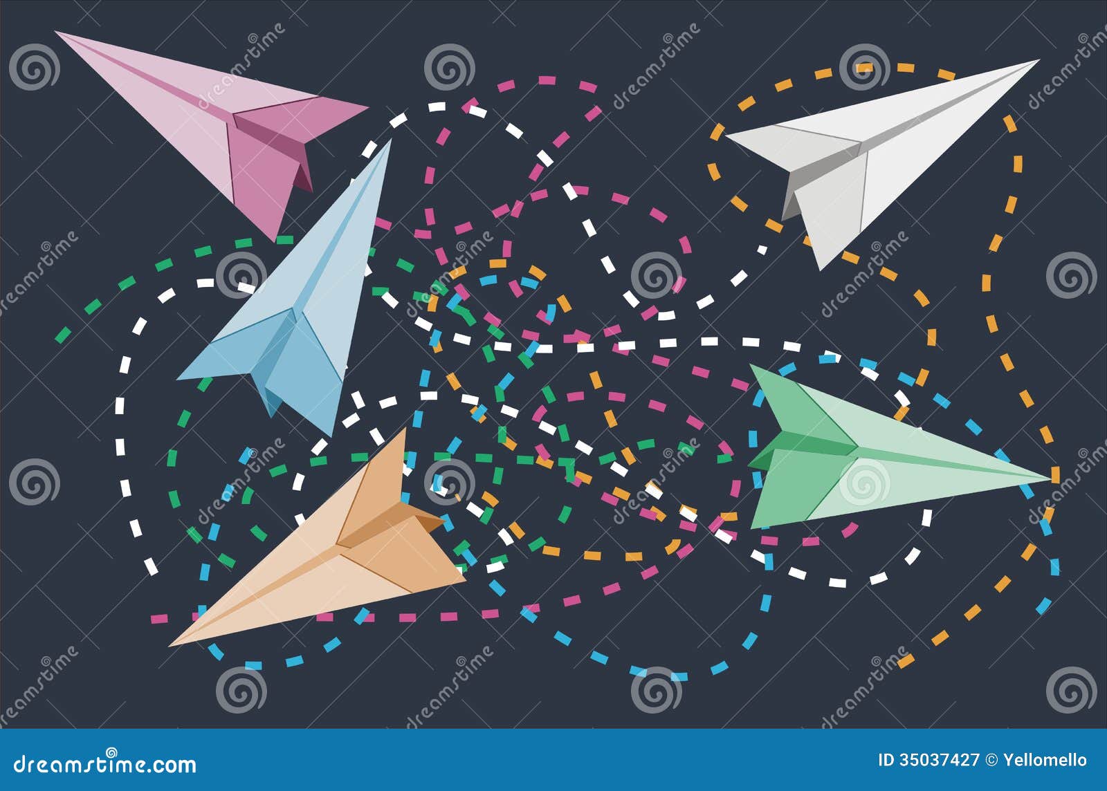 Paper plane illustration stock vector. Illustration of launch - 35037427