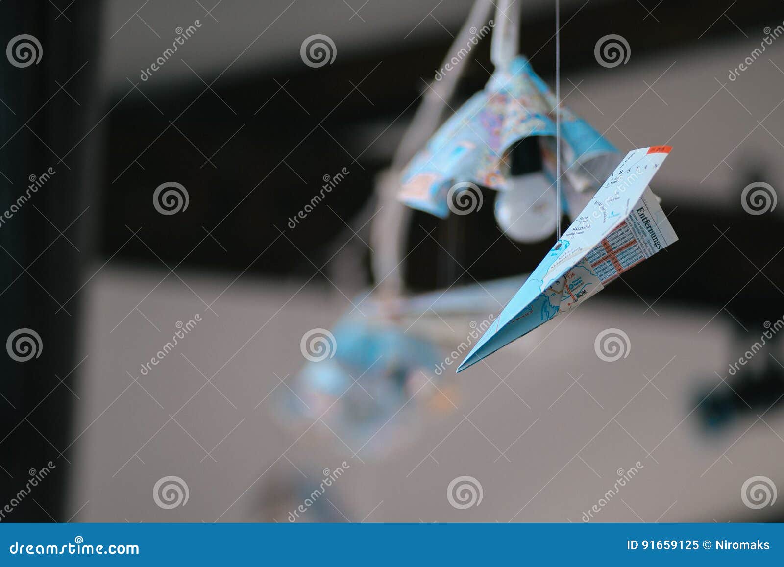 Paper Plane and a Lightbulb As Indoors Restaurant Stock Image - Image ...