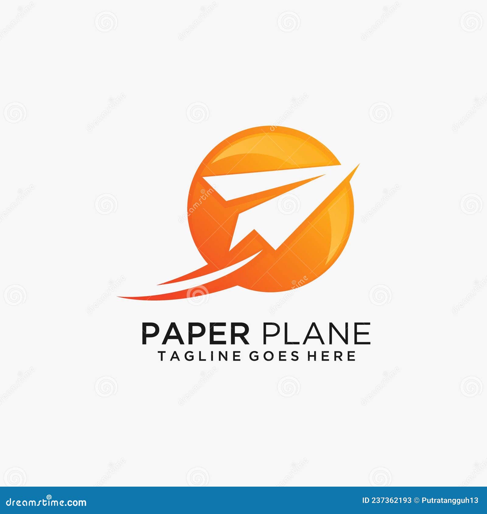 Paper plane logo design stock vector. Illustration of flying - 237362193