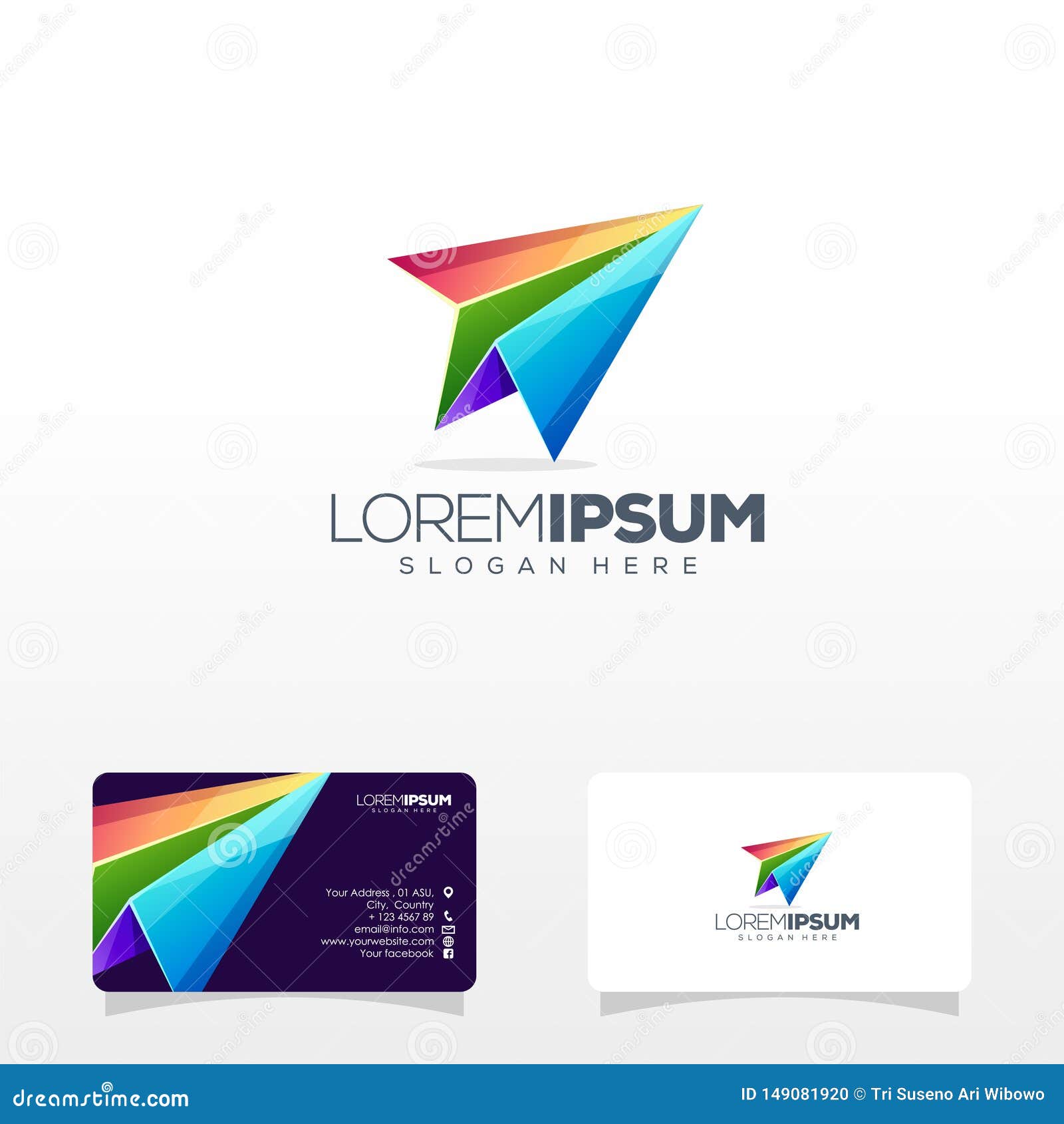Paper Plane Logo Design Vector Illustration Stock Illustration ...