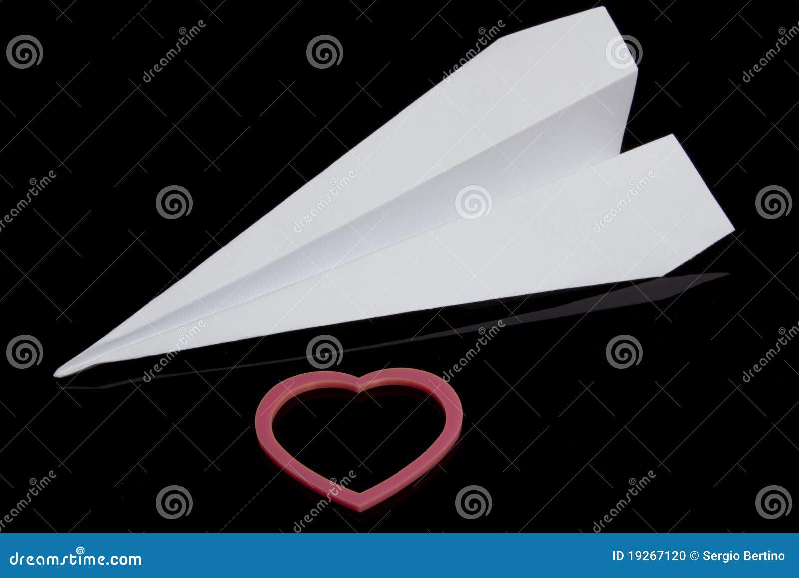 Paper plane and love heart stock photo. Image of plane - 19267120