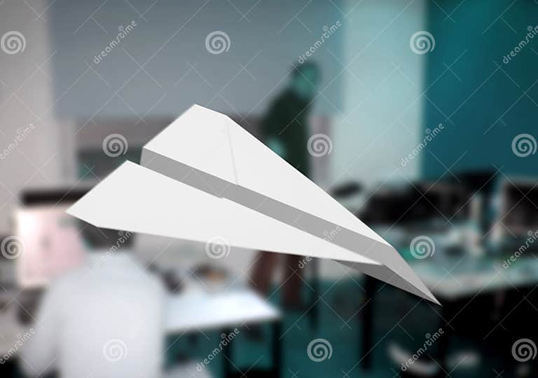 Paper plane in office stock photo. Image of desks, thrown - 10552332