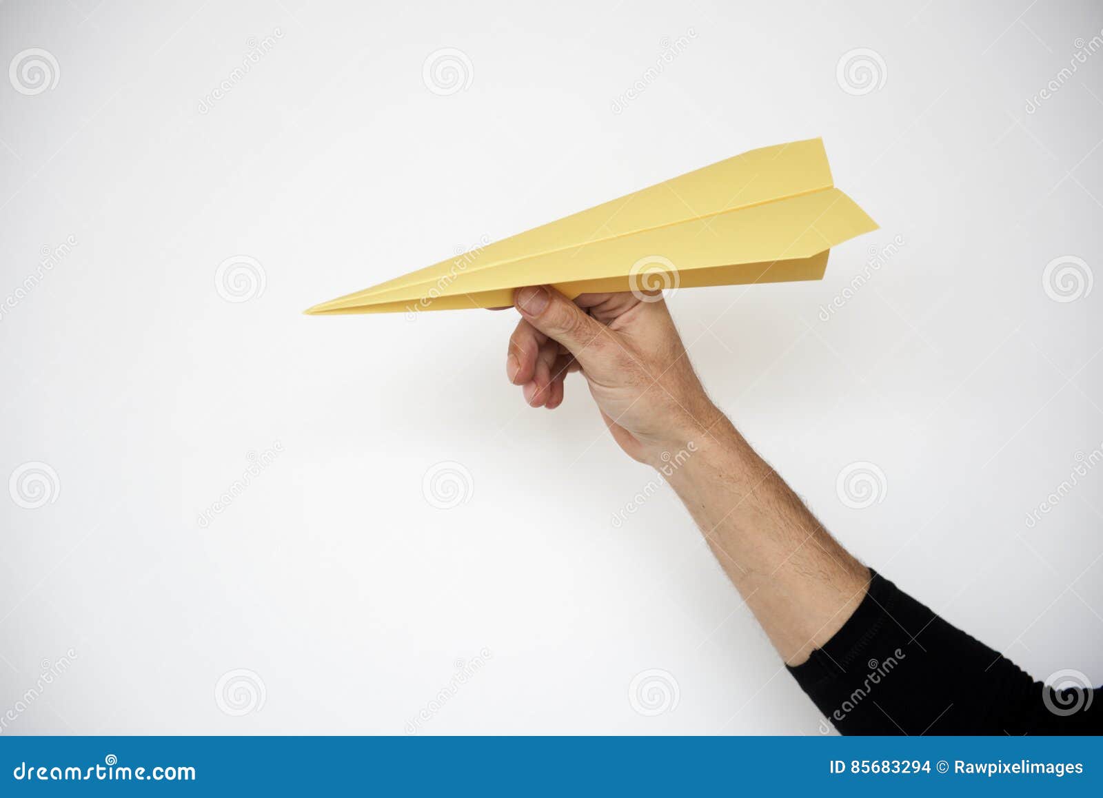Paper Plane Origami Throwing Play Stock Photo - Image of holding, blue ...