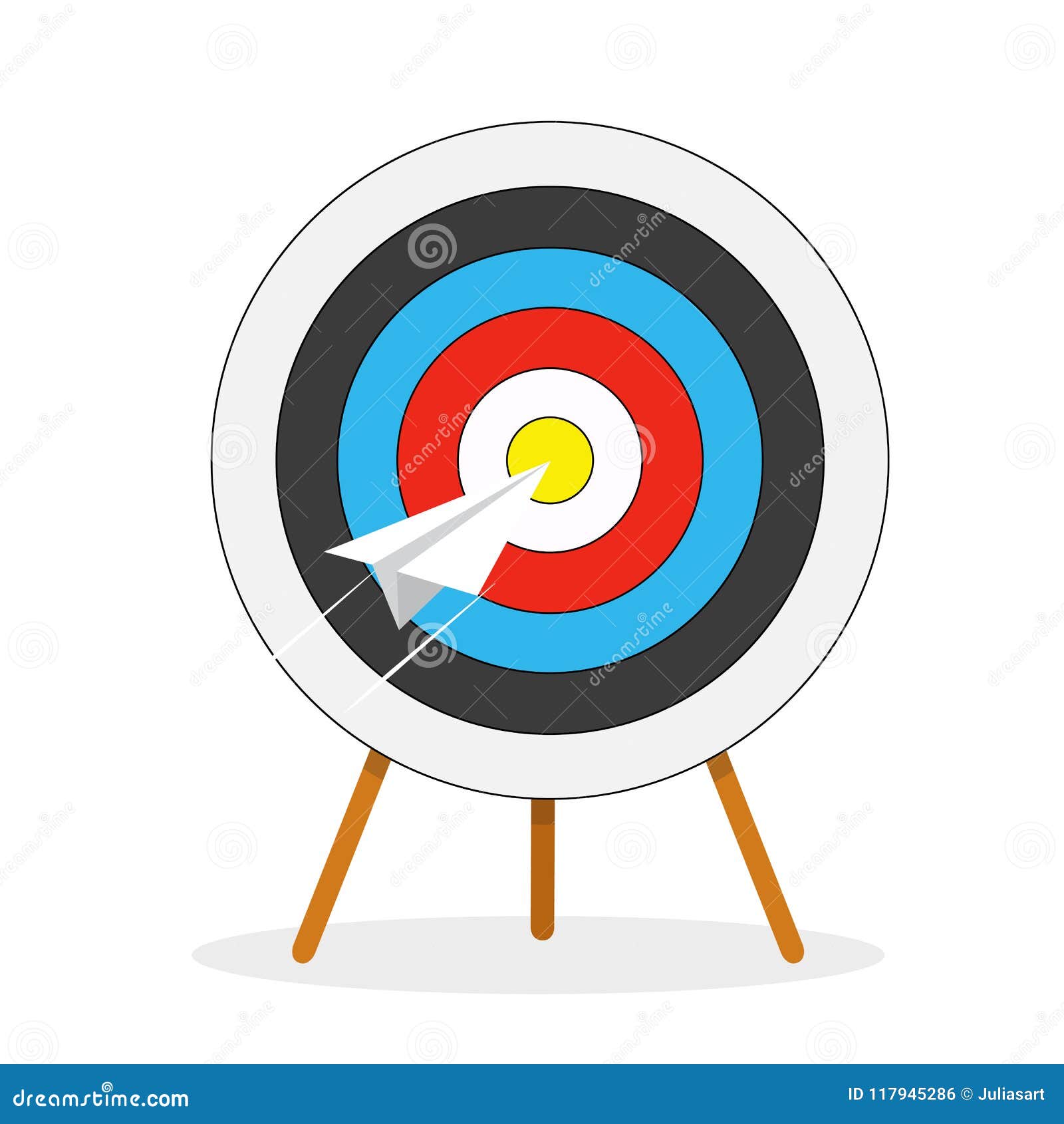 Paper Plane Over Cloud, Flat Design. Target Red and White. Vector Stock ...