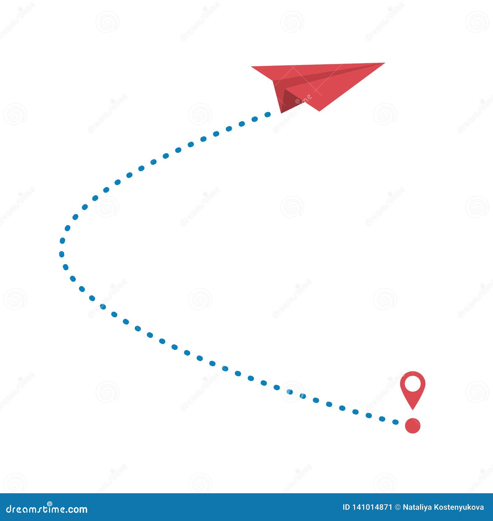 Paper plane and path stock vector. Illustration of transportation ...