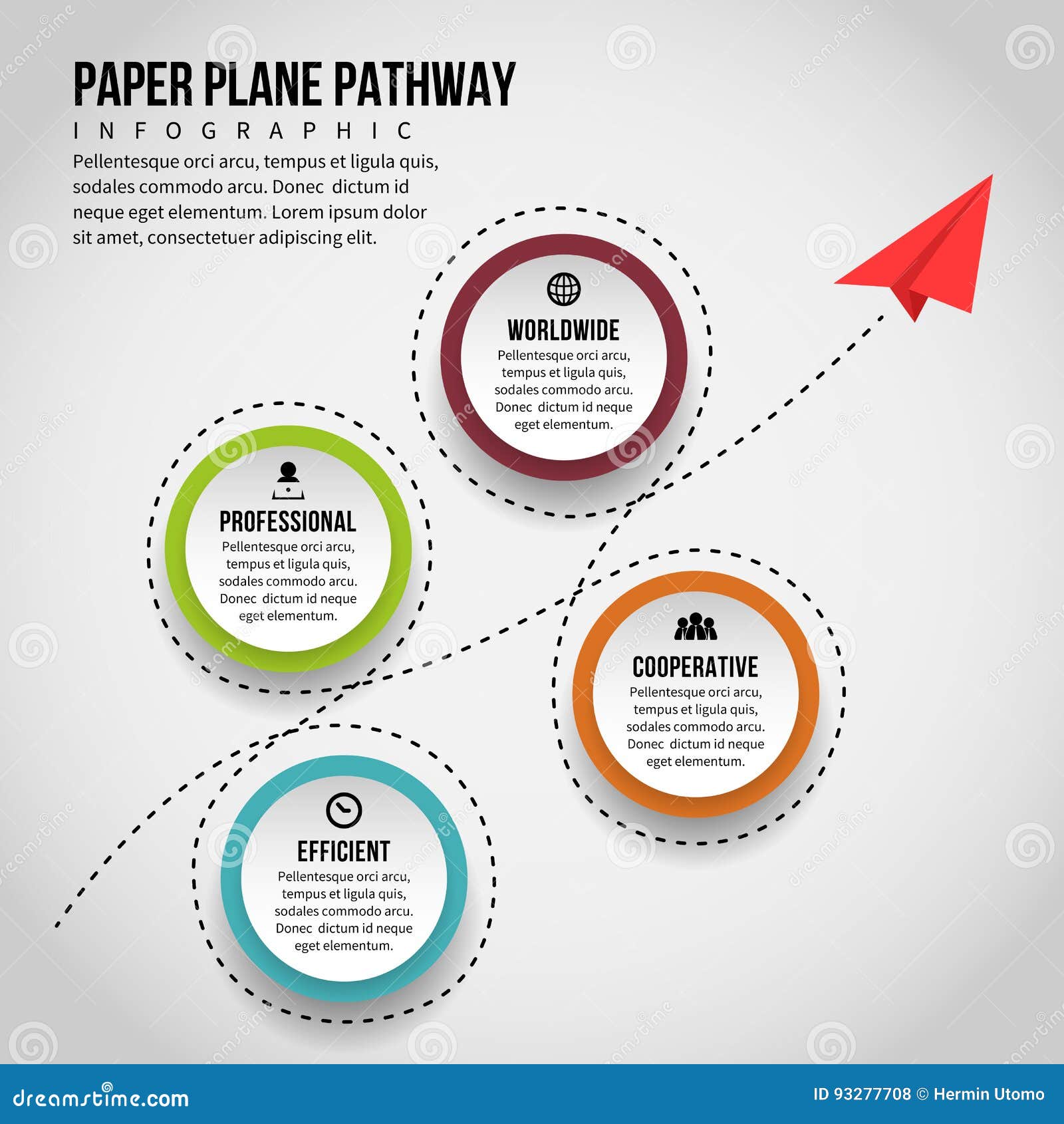 Pathway Infographic Template With Location Marks Cartoon Vector ...