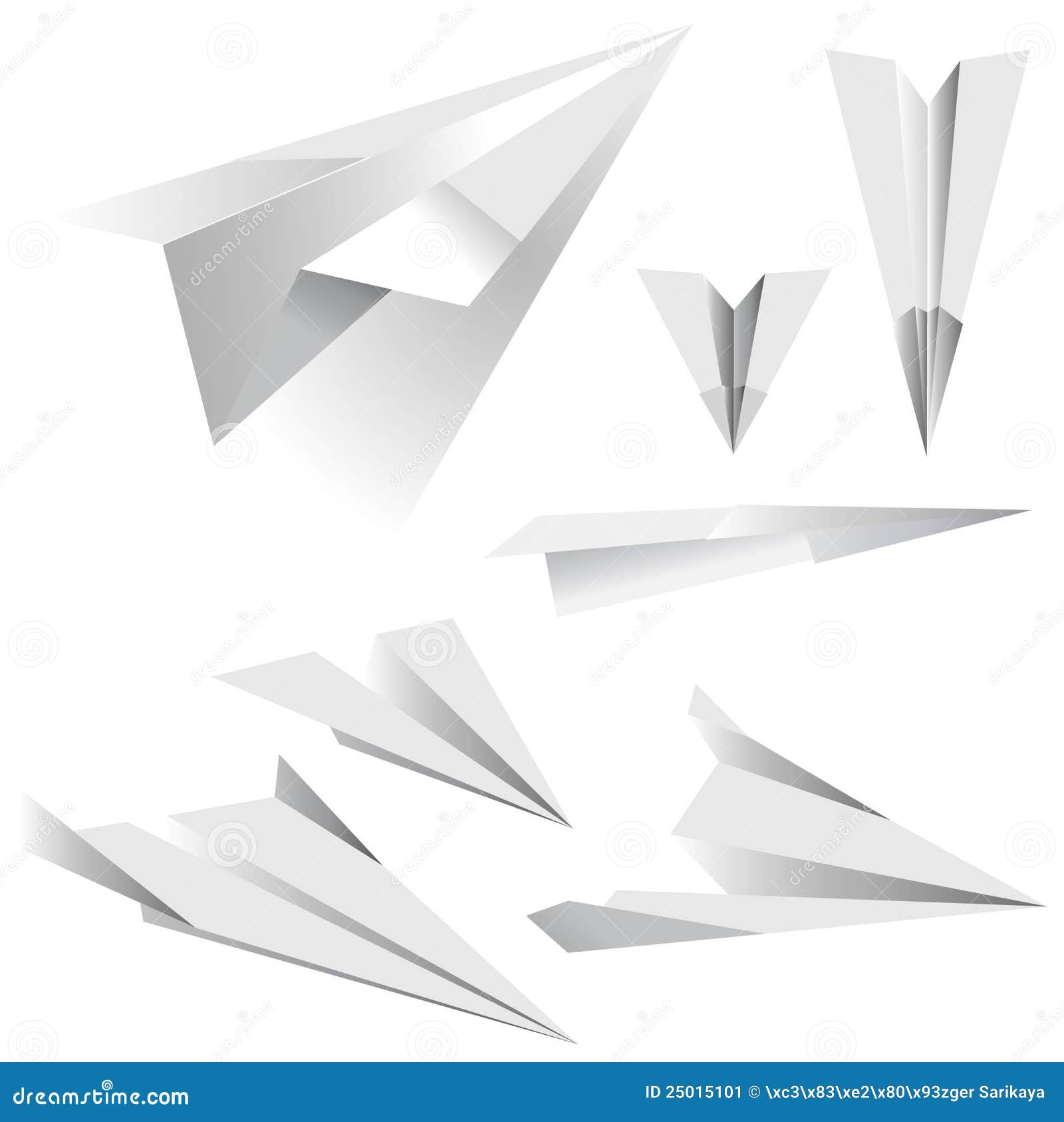 Paper Plane set stock illustration. Illustration of folded - 25015101