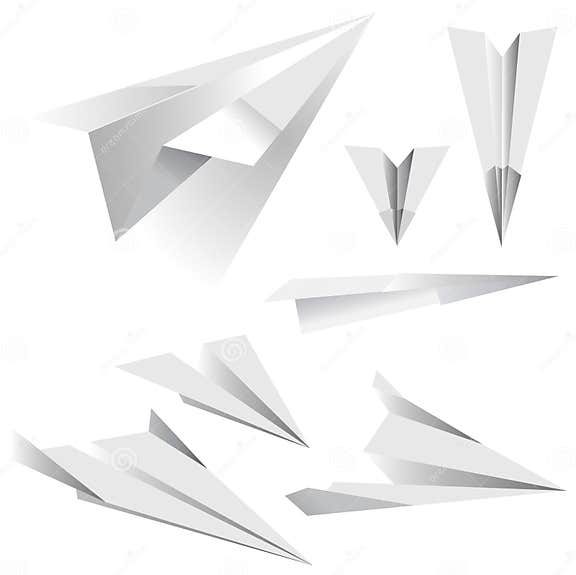 Paper Plane set stock illustration. Illustration of folded - 25015101
