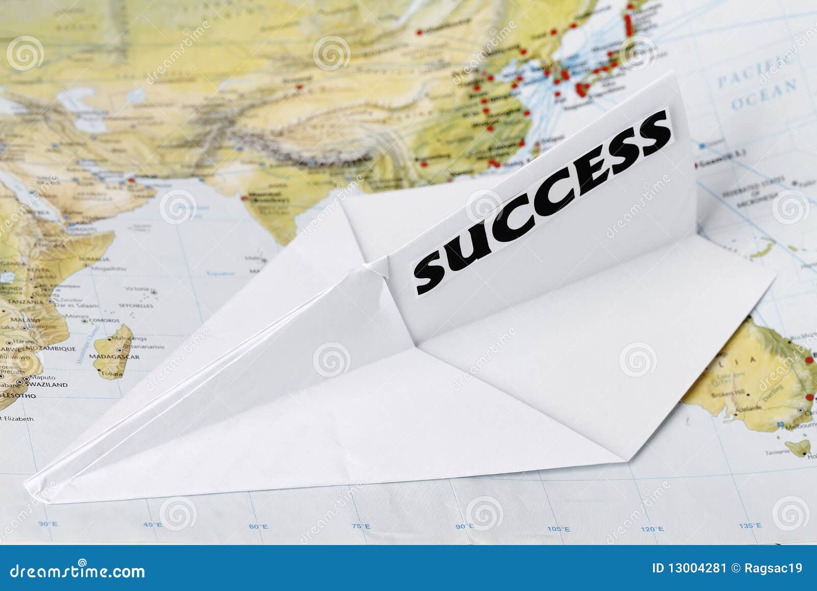 Paper Plane with Success stock image. Image of sheet - 13004281