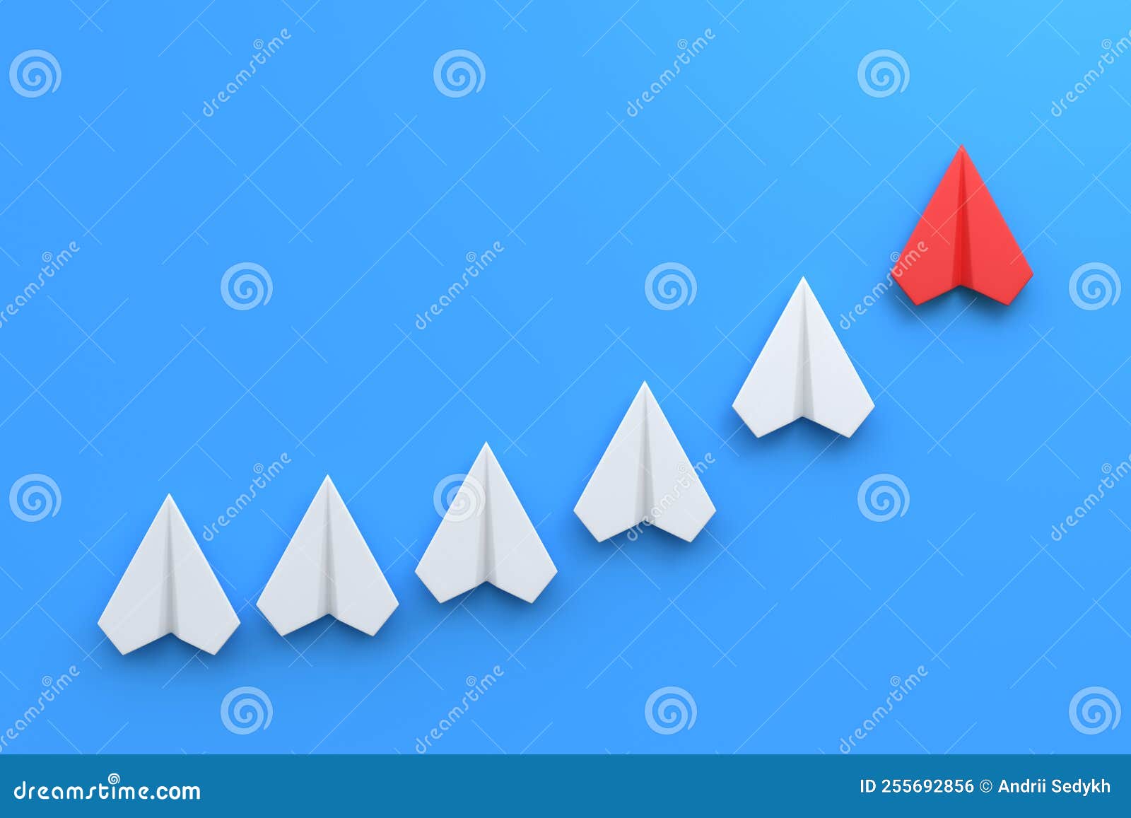 Paper Planes on Blue Background Stock Illustration - Illustration of ...
