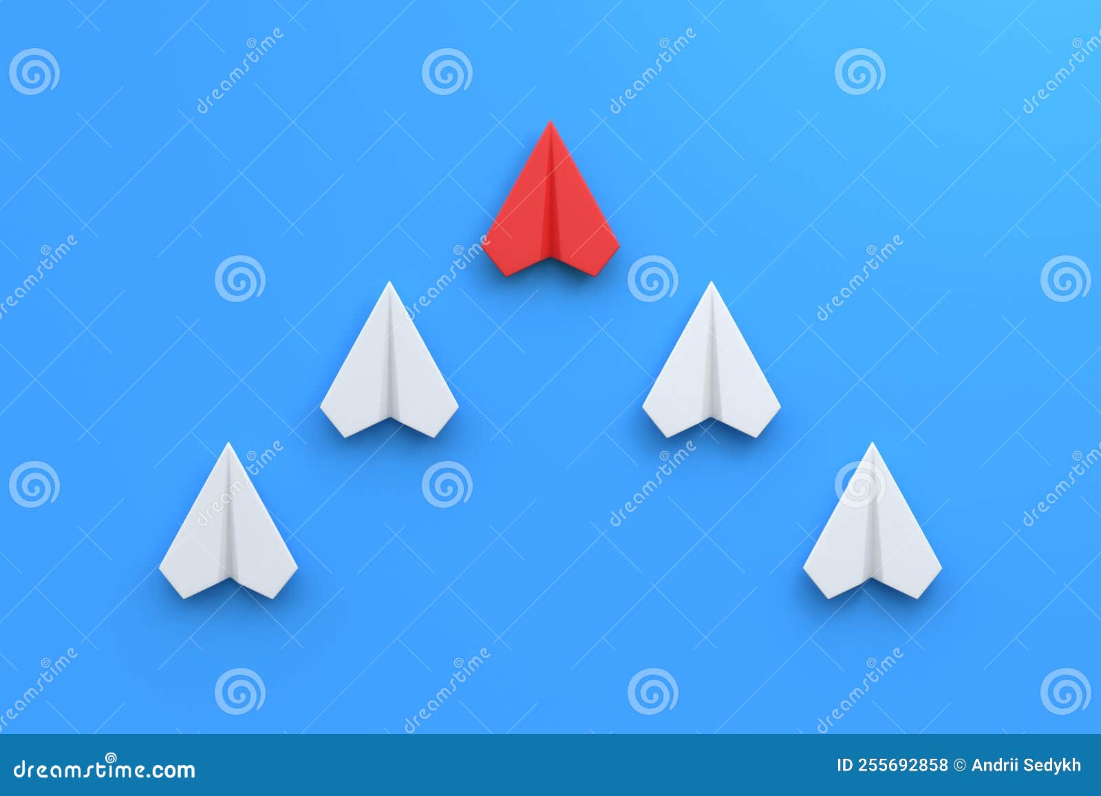 Paper Planes on Blue Background Stock Illustration - Illustration of ...
