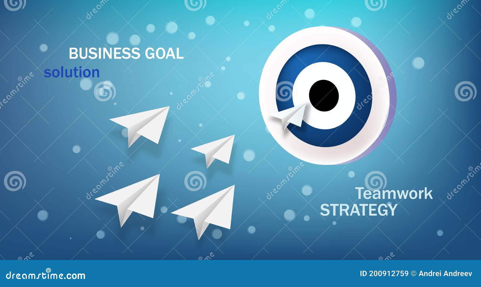 Paper Planes Flies To the Abstract Target on Blur Vector Background ...