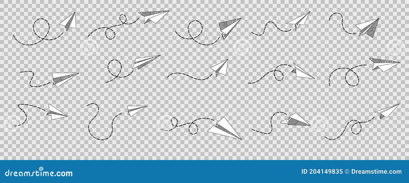 Paper plane line stock vector. Illustration of paper - 204149835