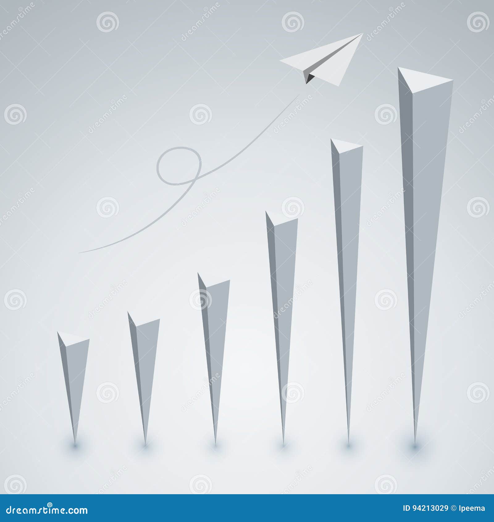 Paper Planes Polygon Style Fly To Graph of Success Stock Vector ...