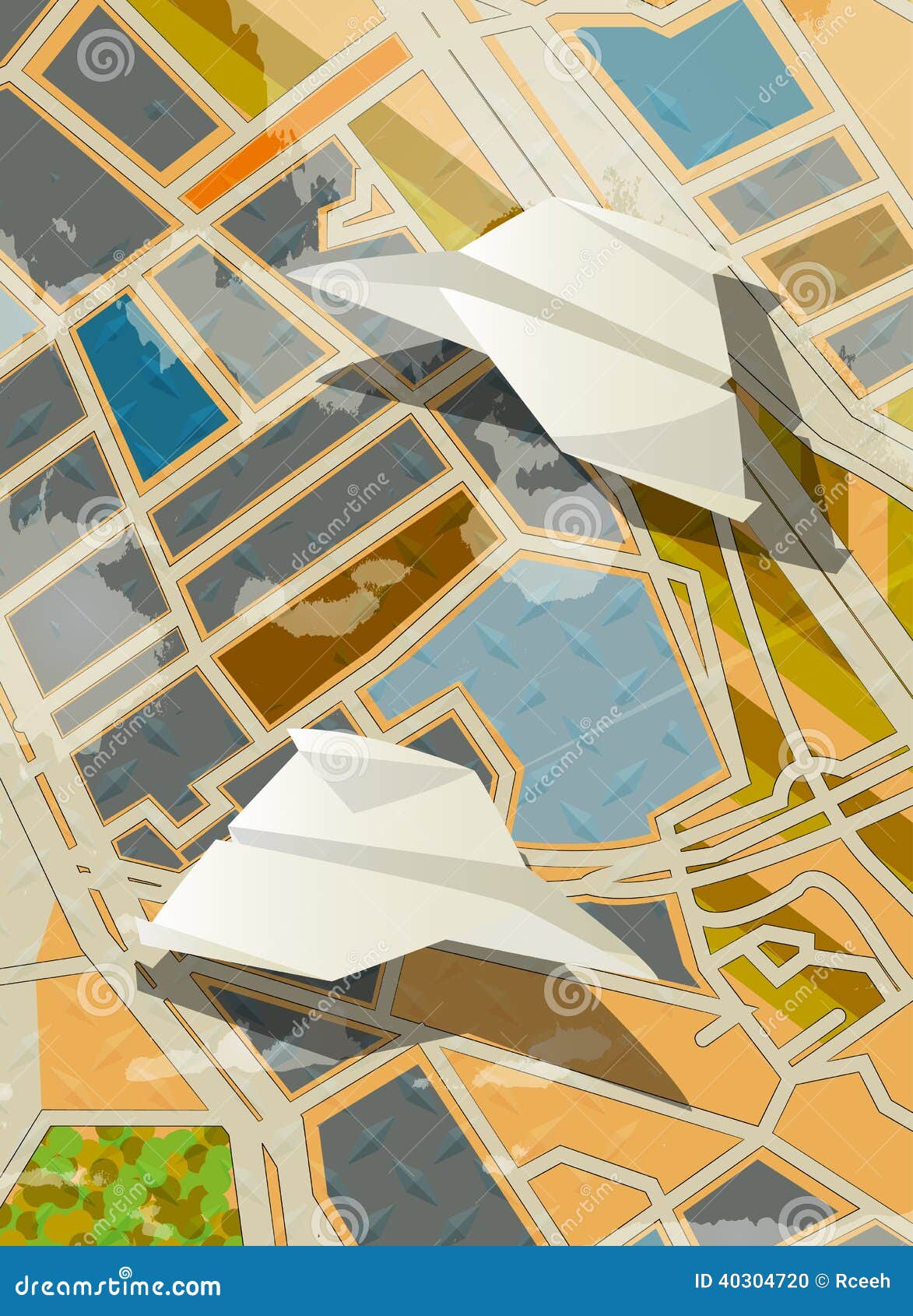 Paper planes poster stock illustration. Illustration of plane - 40304720