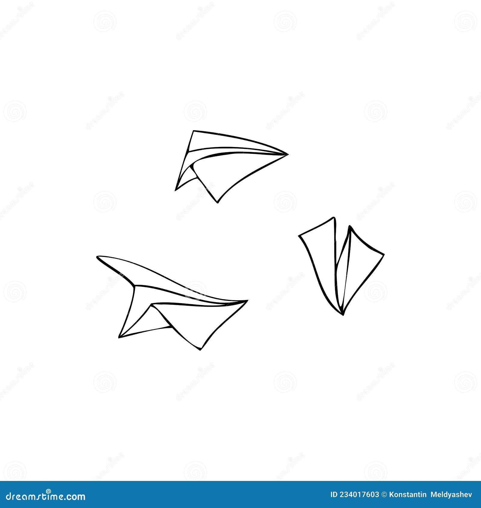 Paper Planes Sketch Vector Illustration Stock Vector - Illustration of ...