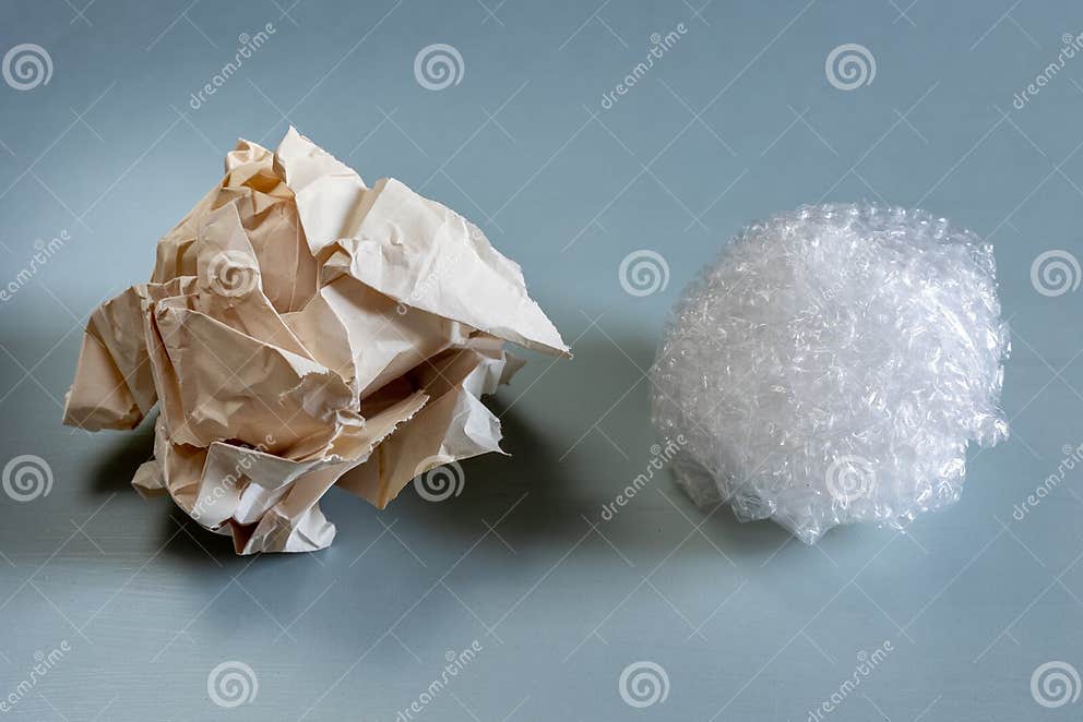 Paper and Plastic Packaging Isolated Stock Image - Image of recycling ...