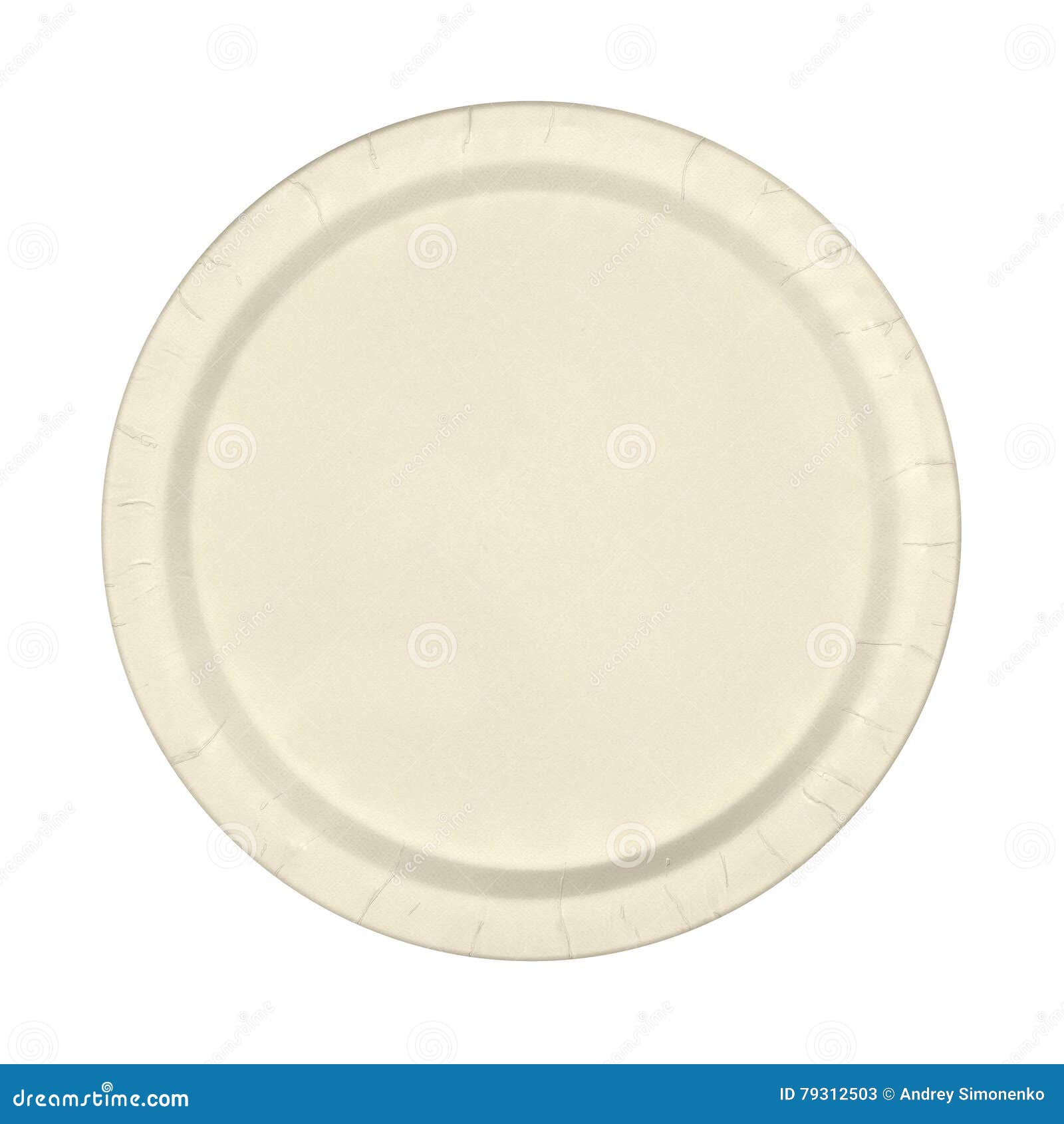 Paper Plate Isolated On A White. Top View. 3D Illustration Stock ...