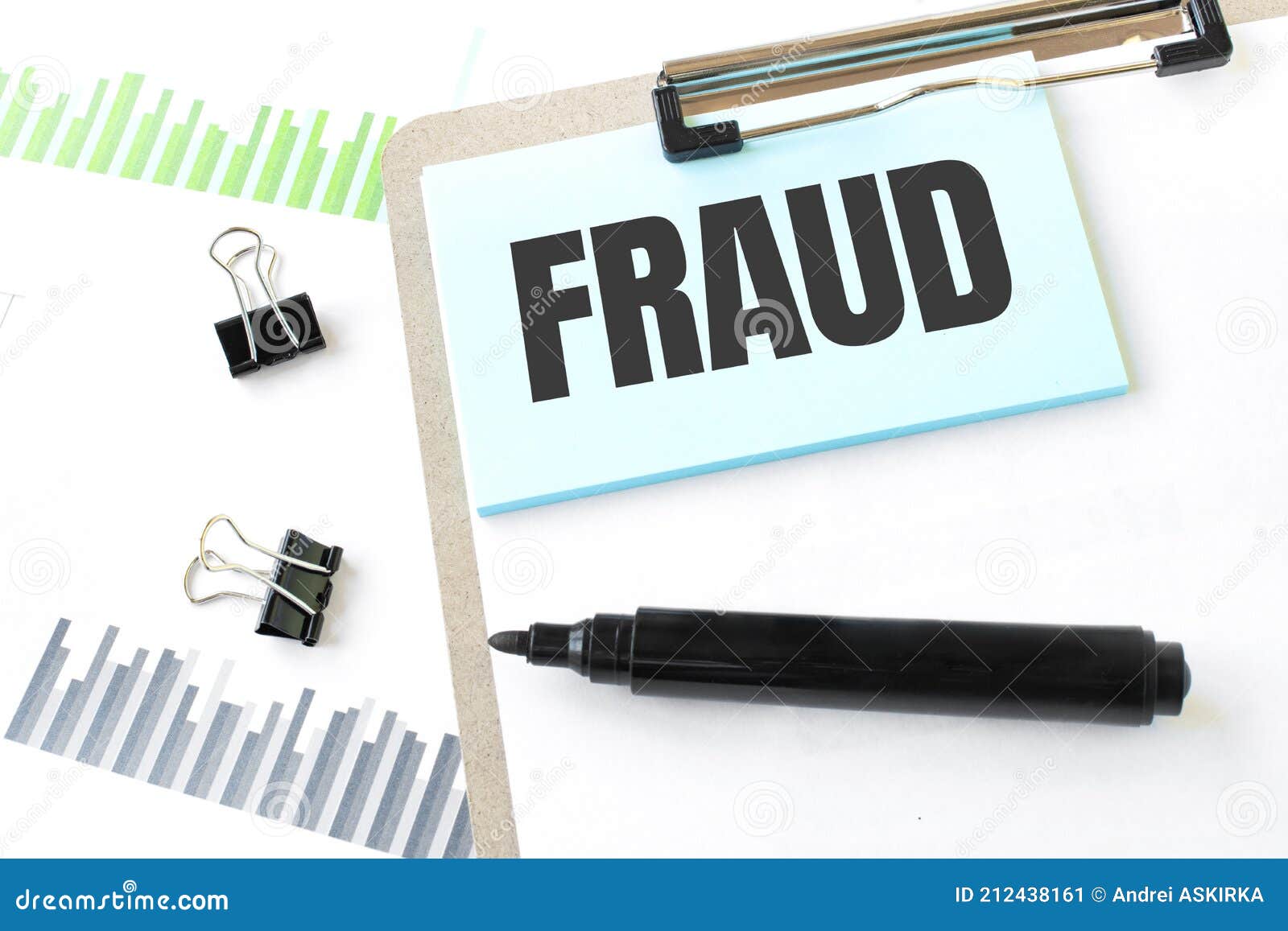 Paper Plate,marker, Diagram,chart and Office Tools. Text FRAUD Stock ...