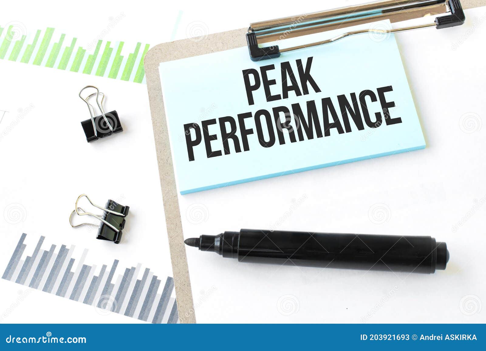 Paper Plate,marker, Diagram,chart and Office Tools. Text PEAK ...