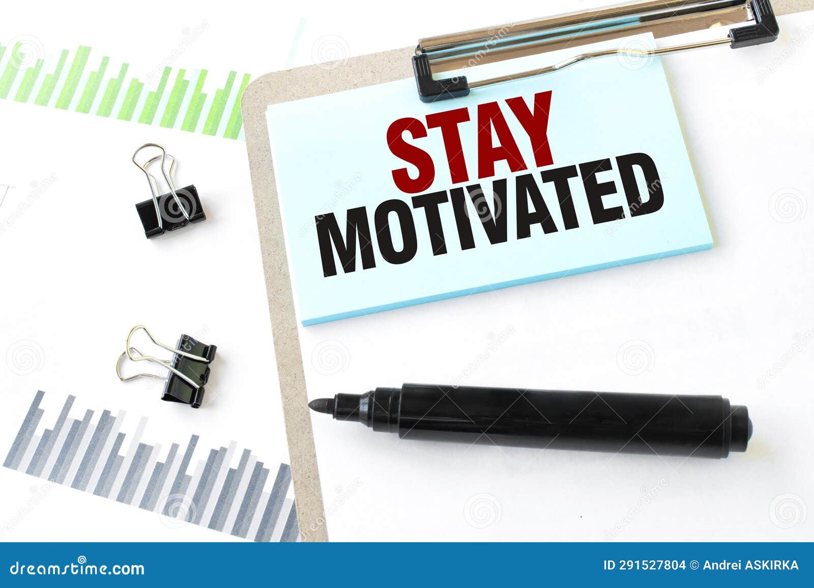 Paper Plate, Marker, Diagram, Chart and Office Tools. Text STAY ...