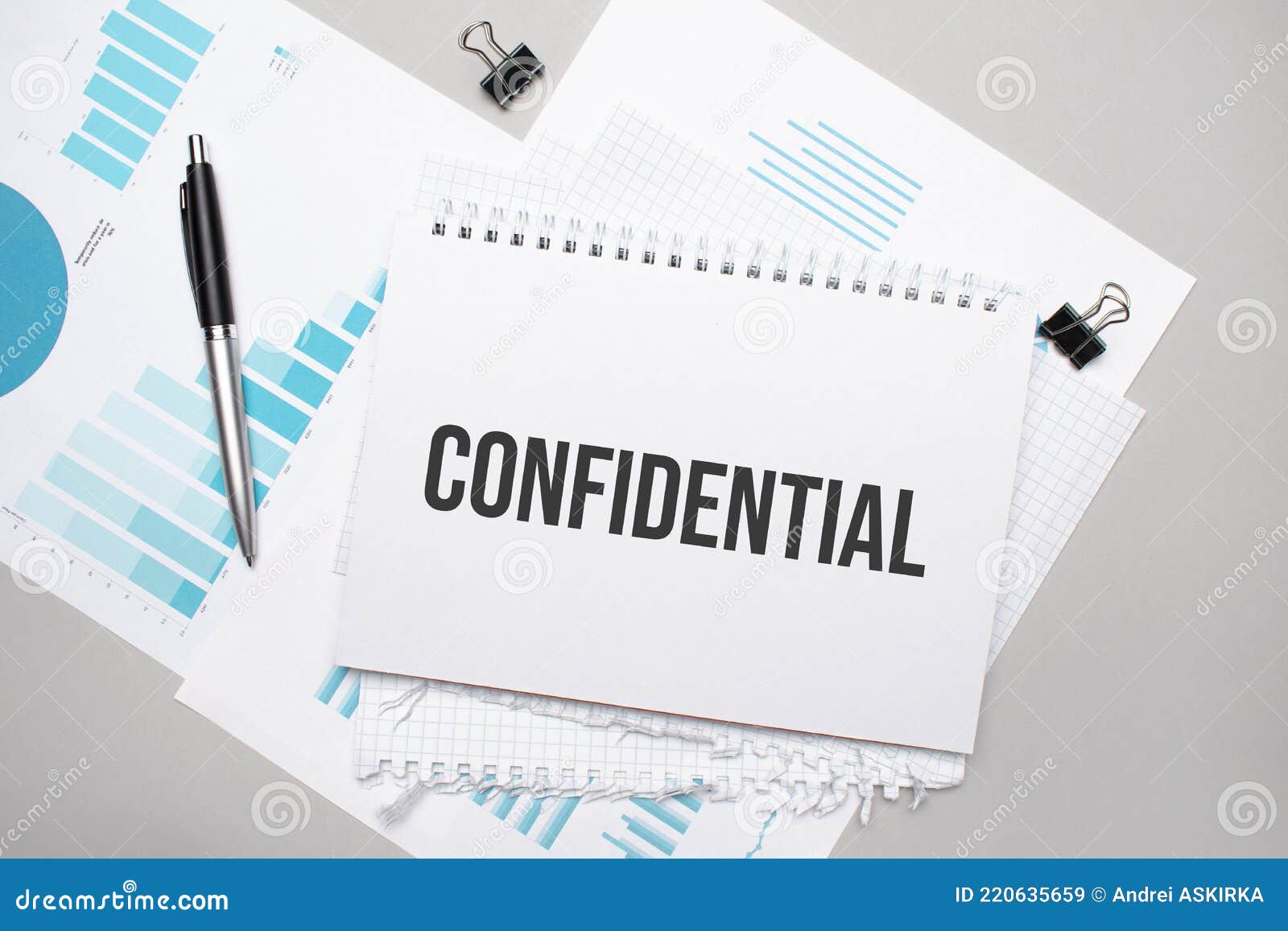 Paper Plate with Text Confidential. Diagram, Notepad and Blue ...