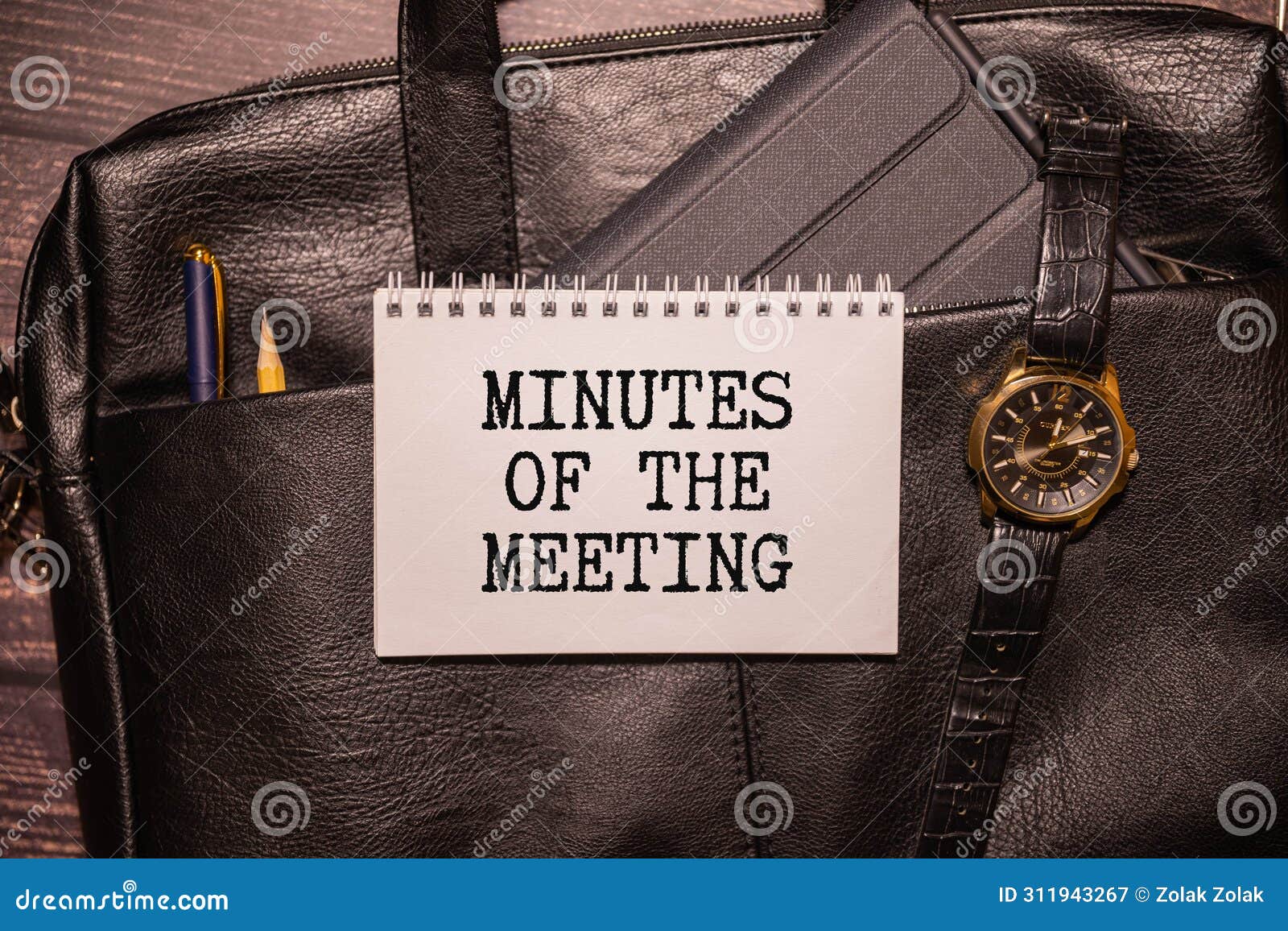 Paper Plate with Text MINUTES of the MEETING. Diagram, Notepad and Blue ...