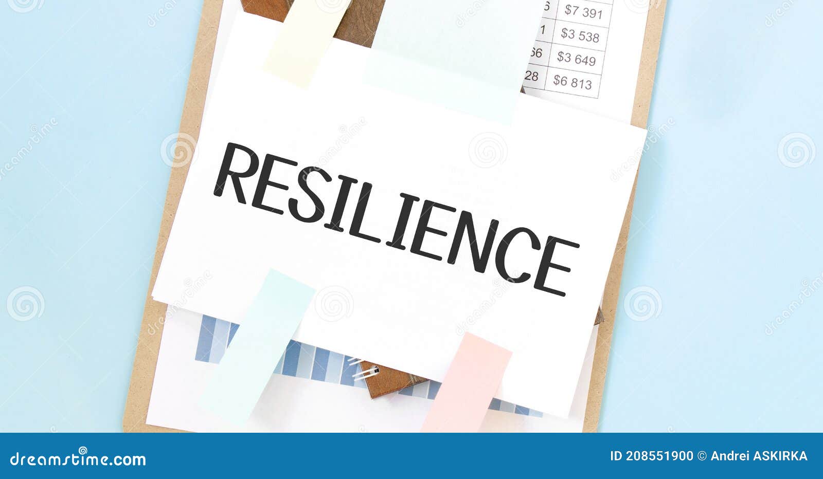 Paper Plate with Text Resilience. Diagram, Notepad and Blue Background ...