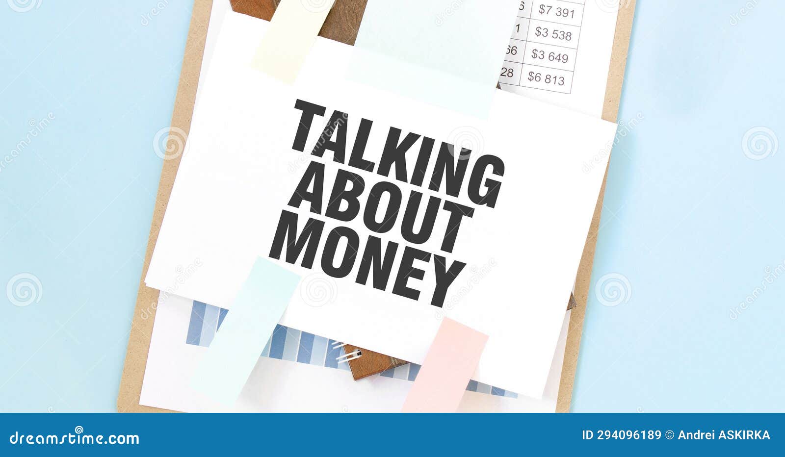 Paper Plate with Text Take TALKING about MONEY. Diagram, Notepad and ...