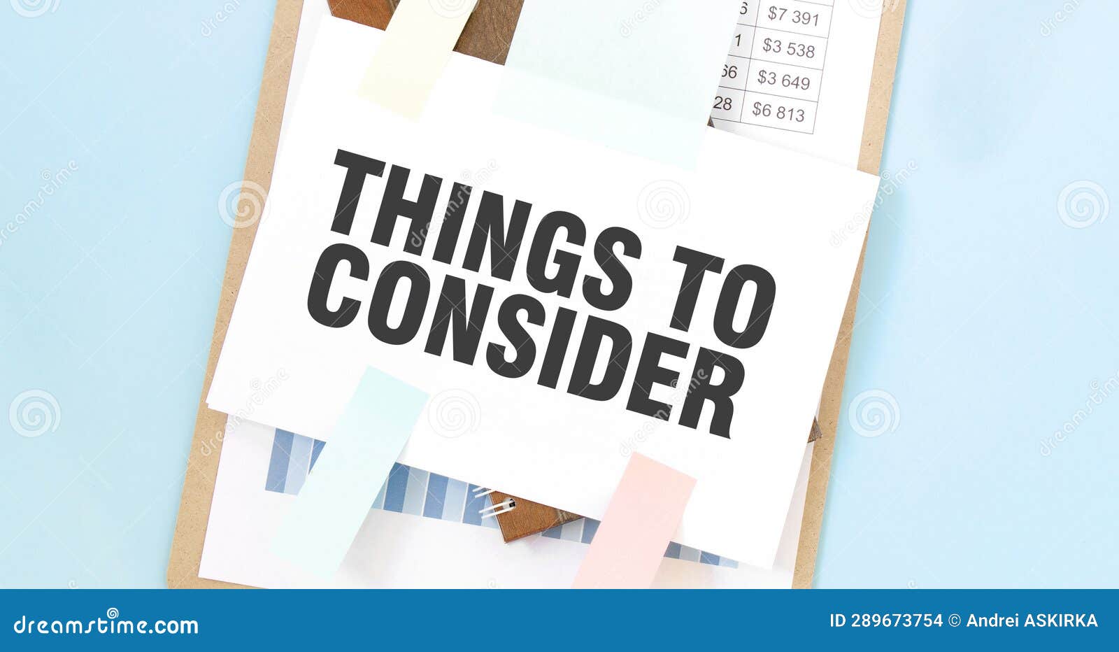 Paper Plate with Text Take THINGS TO CONSIDER. Diagram, Notepad and ...