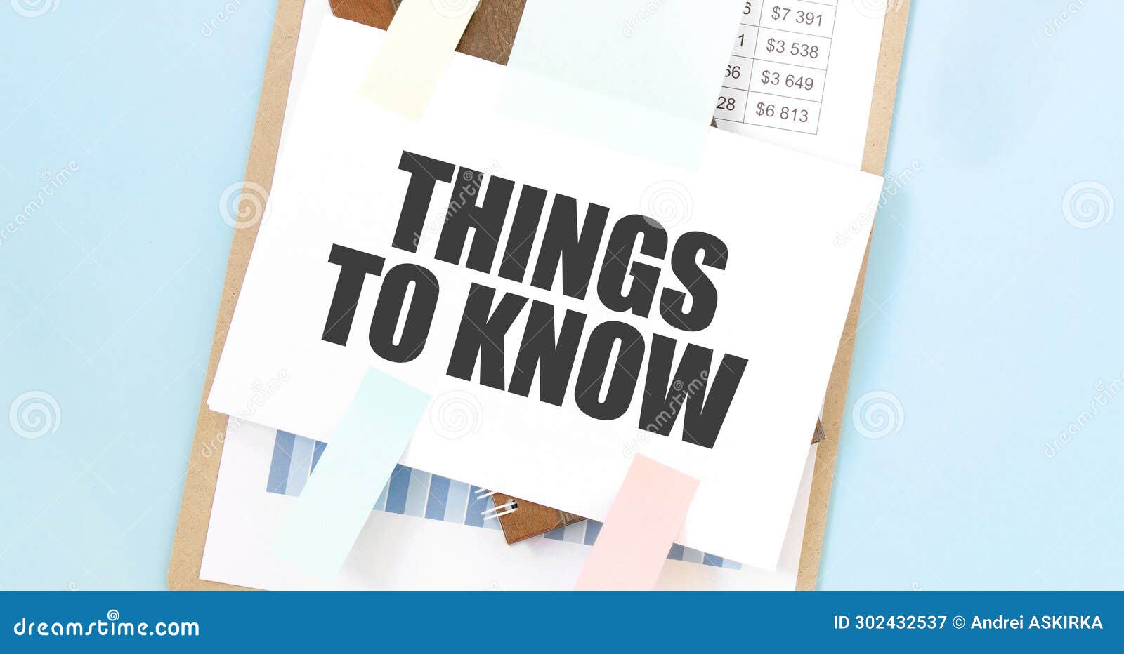 Paper Plate with Text Take THINGS TO KNOW. Diagram, Notepad and Blue ...