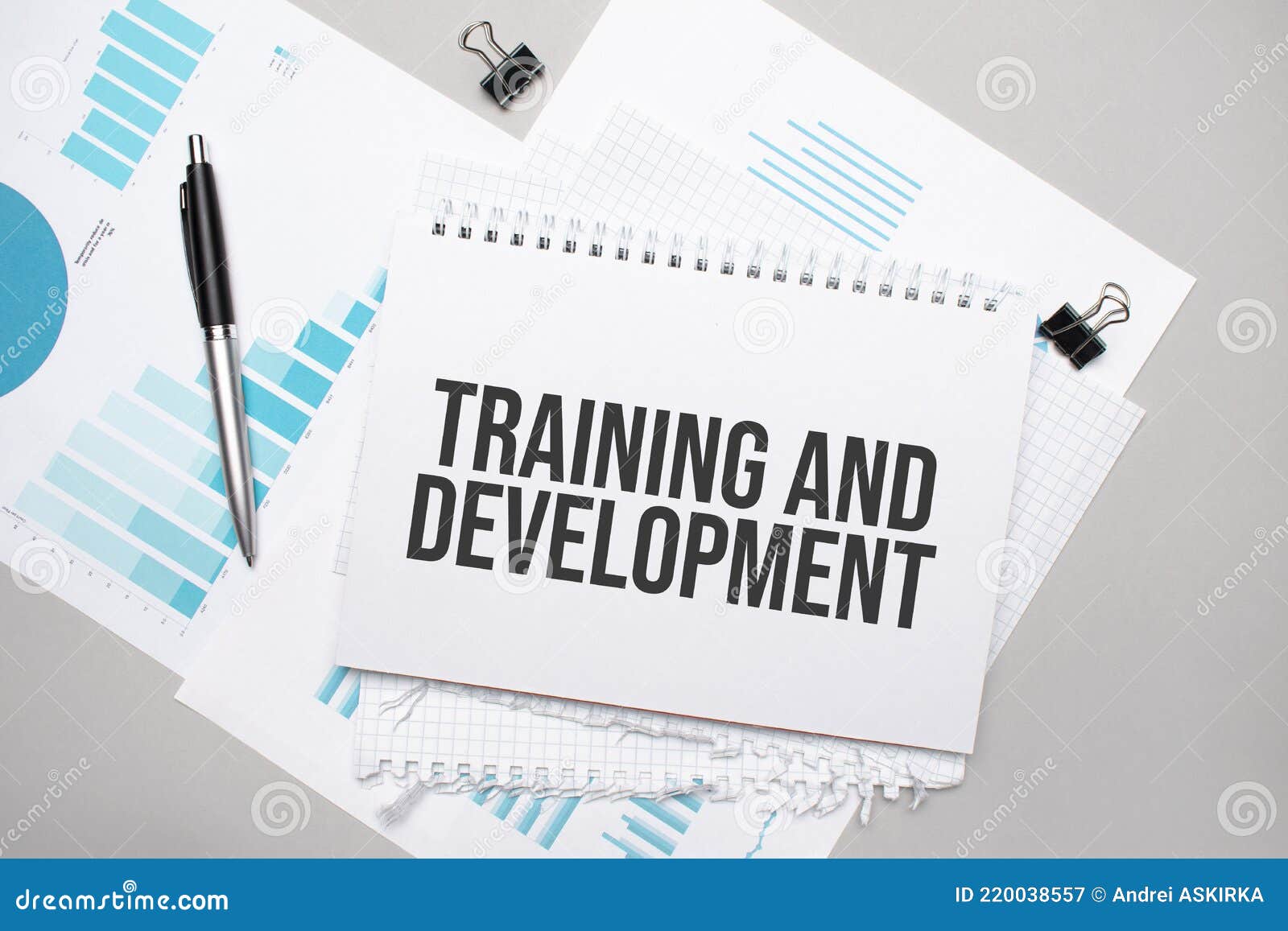 Paper Plate with Text Training and Development. Diagram, Notepad and ...