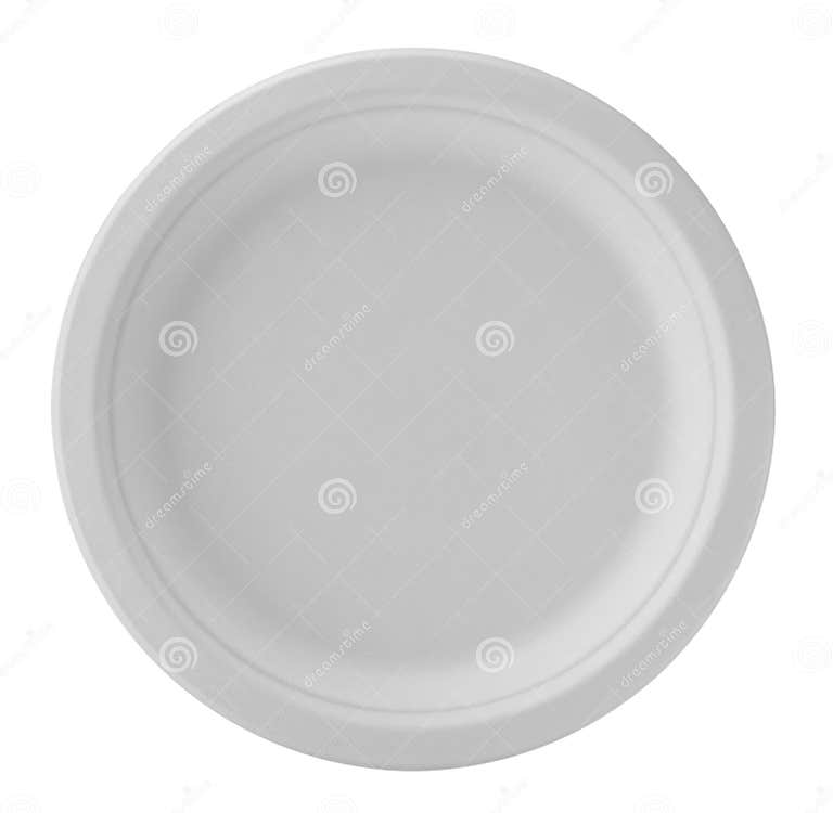Paper Plate on White Background Stock Image - Image of dinnerware ...