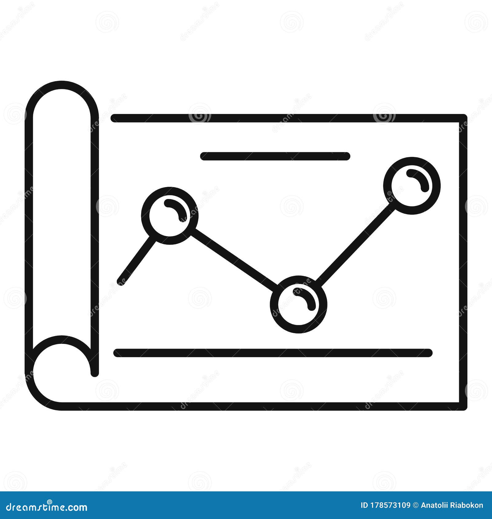 Paper Point Graph Icon, Outline Style Stock Vector - Illustration of ...