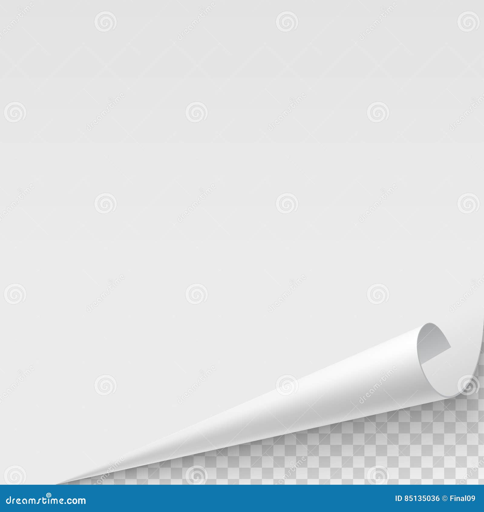 Paper Poster with a Wrapped Up Corner Stock Vector - Illustration of ...