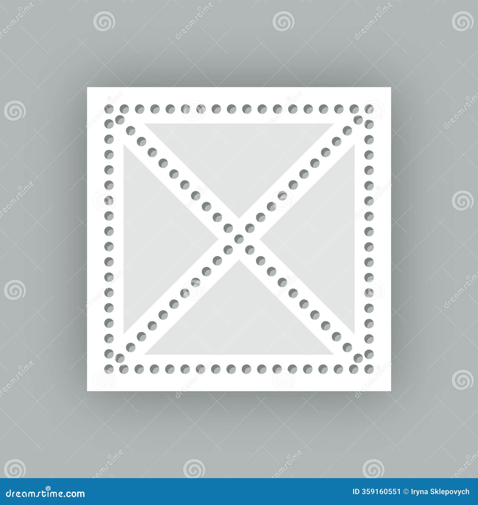 Paper Postmarks Perforated Labels Set. Empty Postal Stamps in Square ...