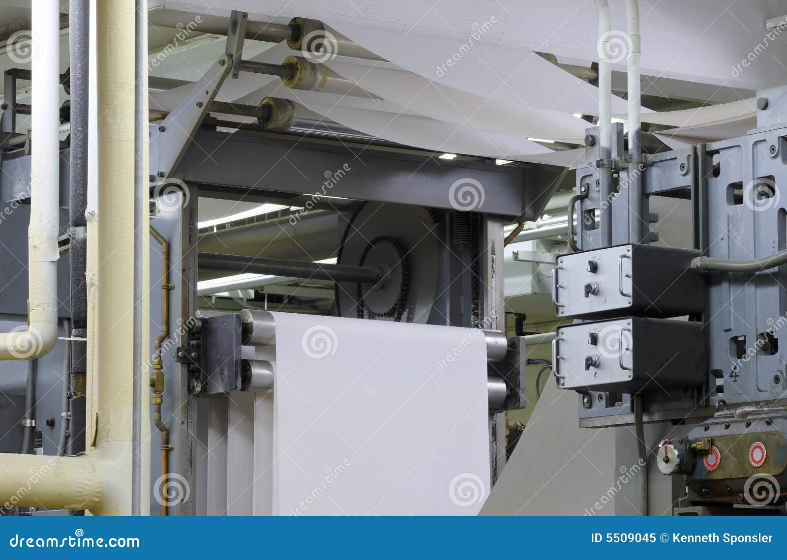 Paper in press stock image. Image of pipes, press, dials - 5509045