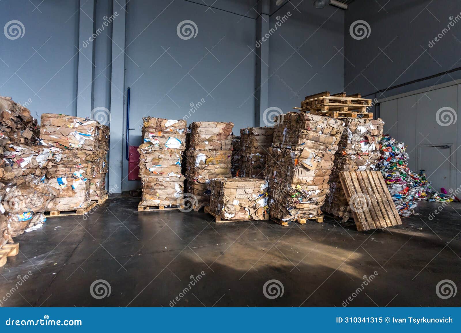 Paper Pressed Bales at the Modern Waste Hazardous Processing Plant ...