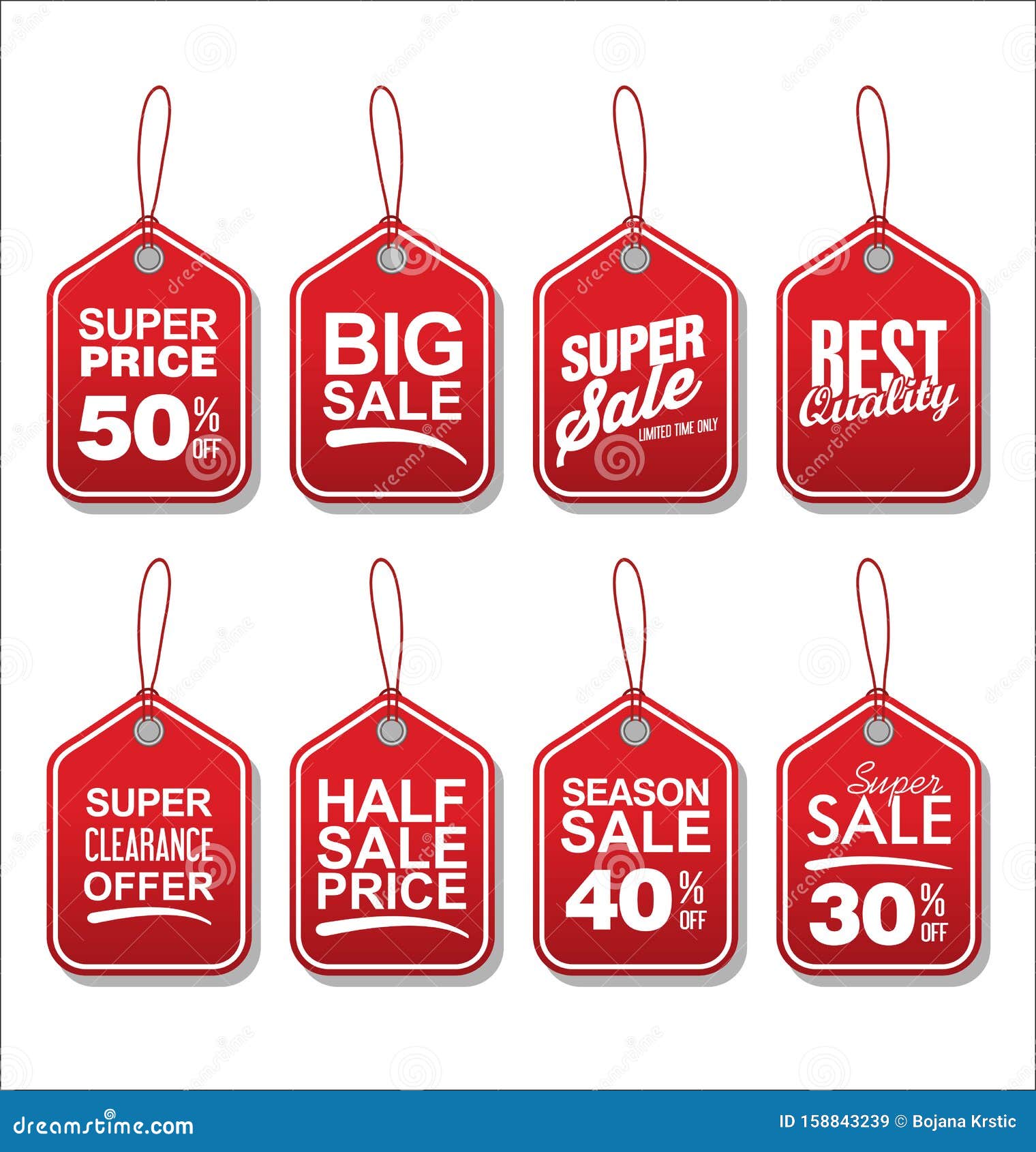 Paper Price Tag Retro Collection Stock Vector - Illustration of message ...