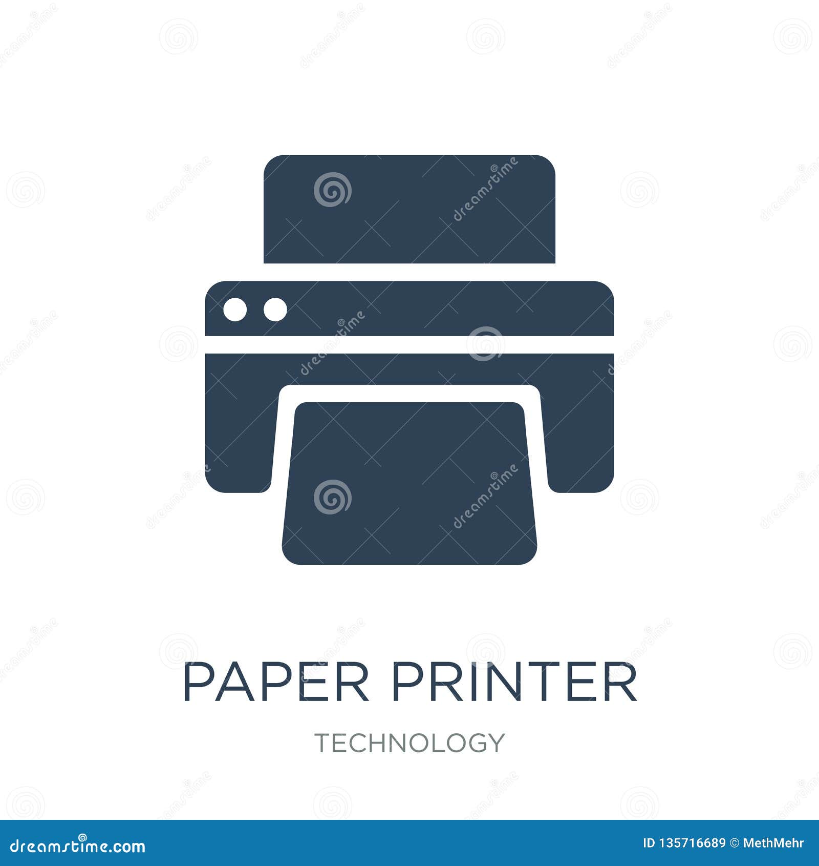 Paper Printer Icon in Trendy Design Style. Paper Printer Icon Isolated ...