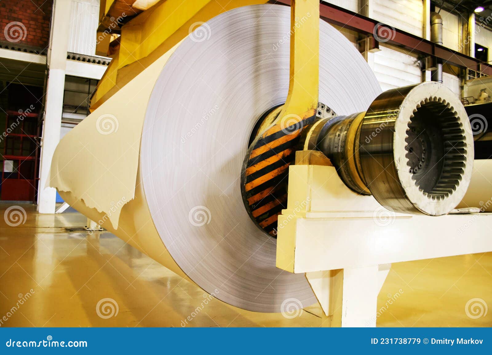 Paper Production. Large Roll in the Production Hall Stock Image - Image ...