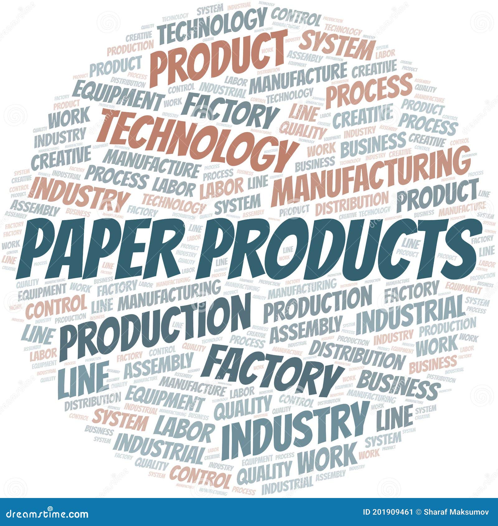 Paper Products Word Cloud Create with Text only. Stock Illustration ...