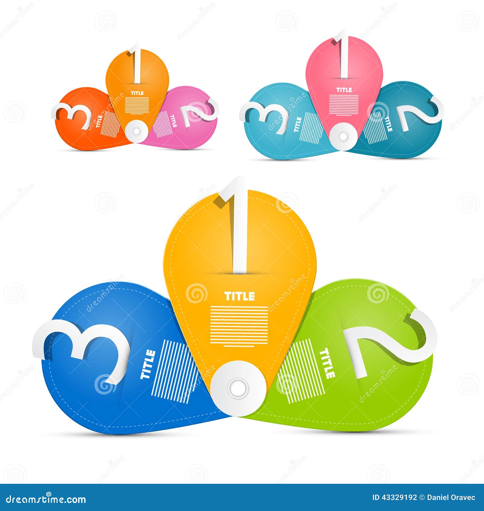 Paper Progress Steps for Tutorial, Infographics Set Stock Vector ...