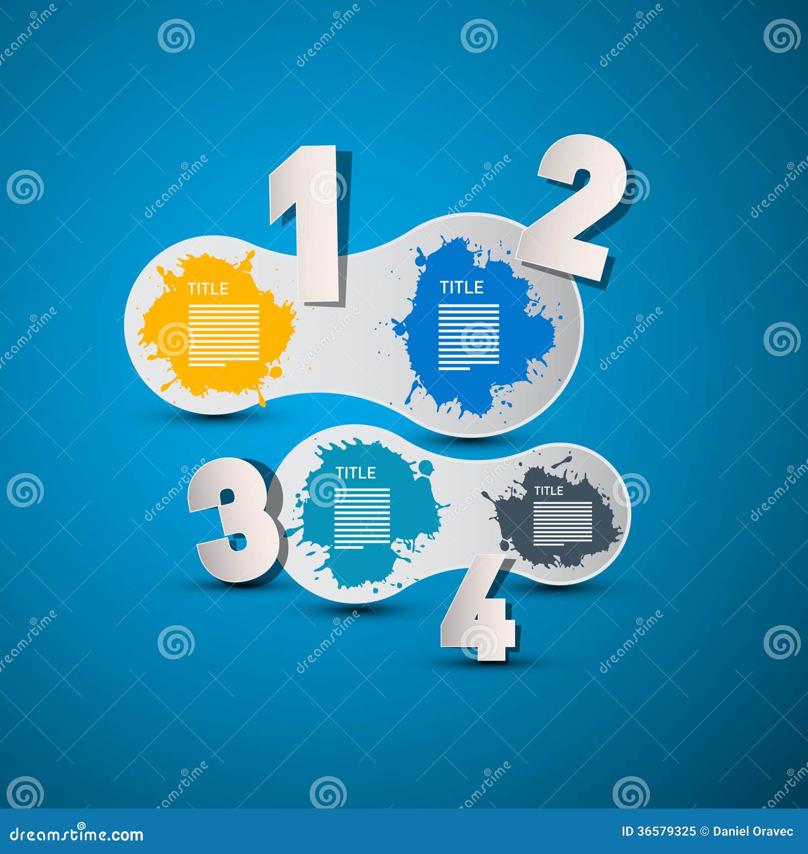 Paper Progress Steps for Tutorial Stock Vector - Illustration of blob ...