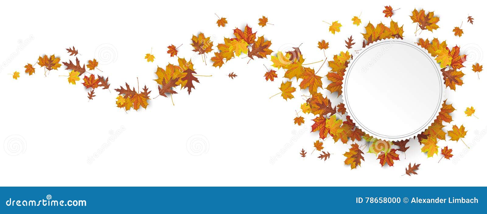 Paper Prongs Emblem Autumn Foliage Wave Header Stock Vector ...