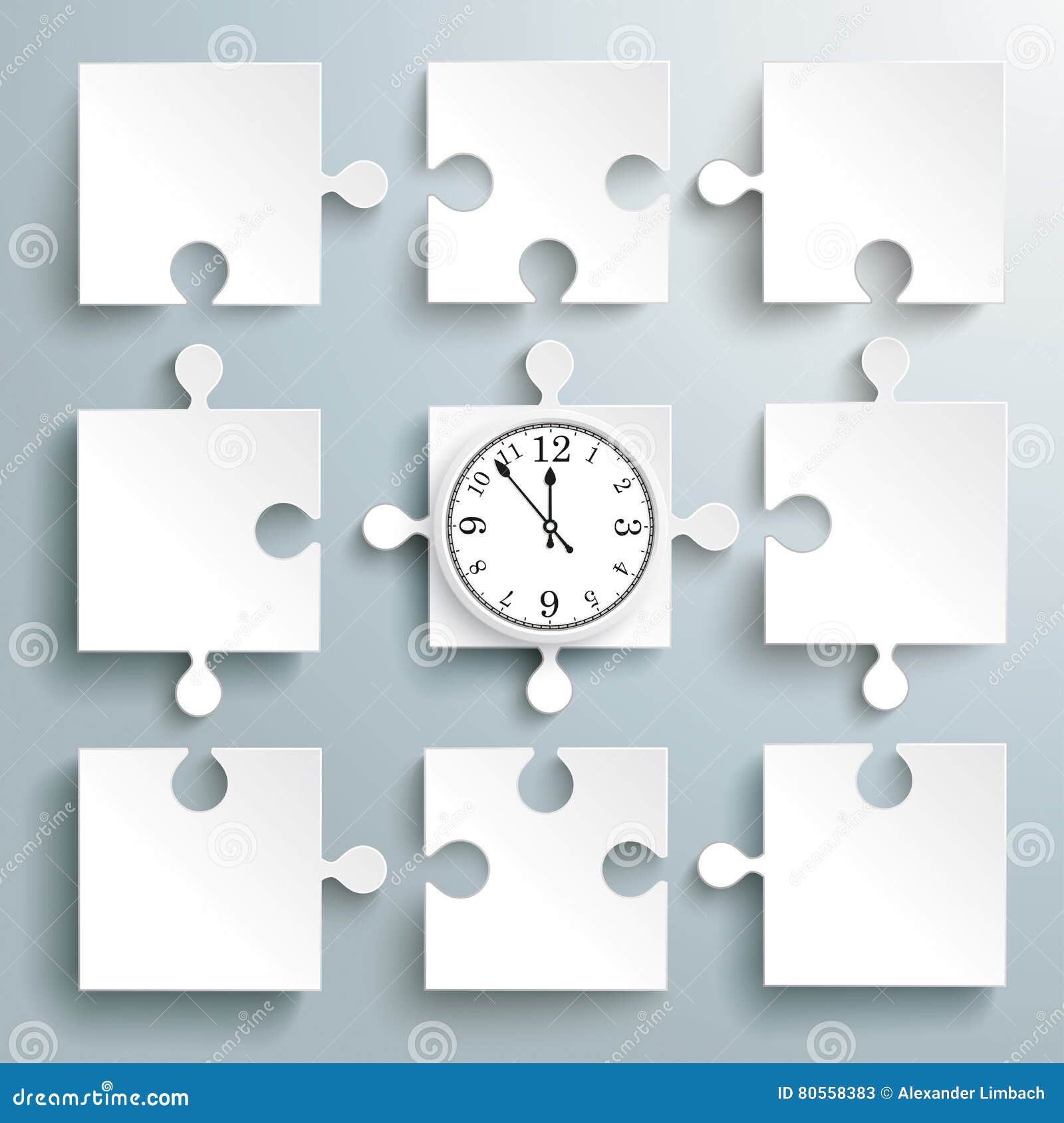 Paper Puzzles Flowchart Clock Cartoon Vector | CartoonDealer.com #80558383