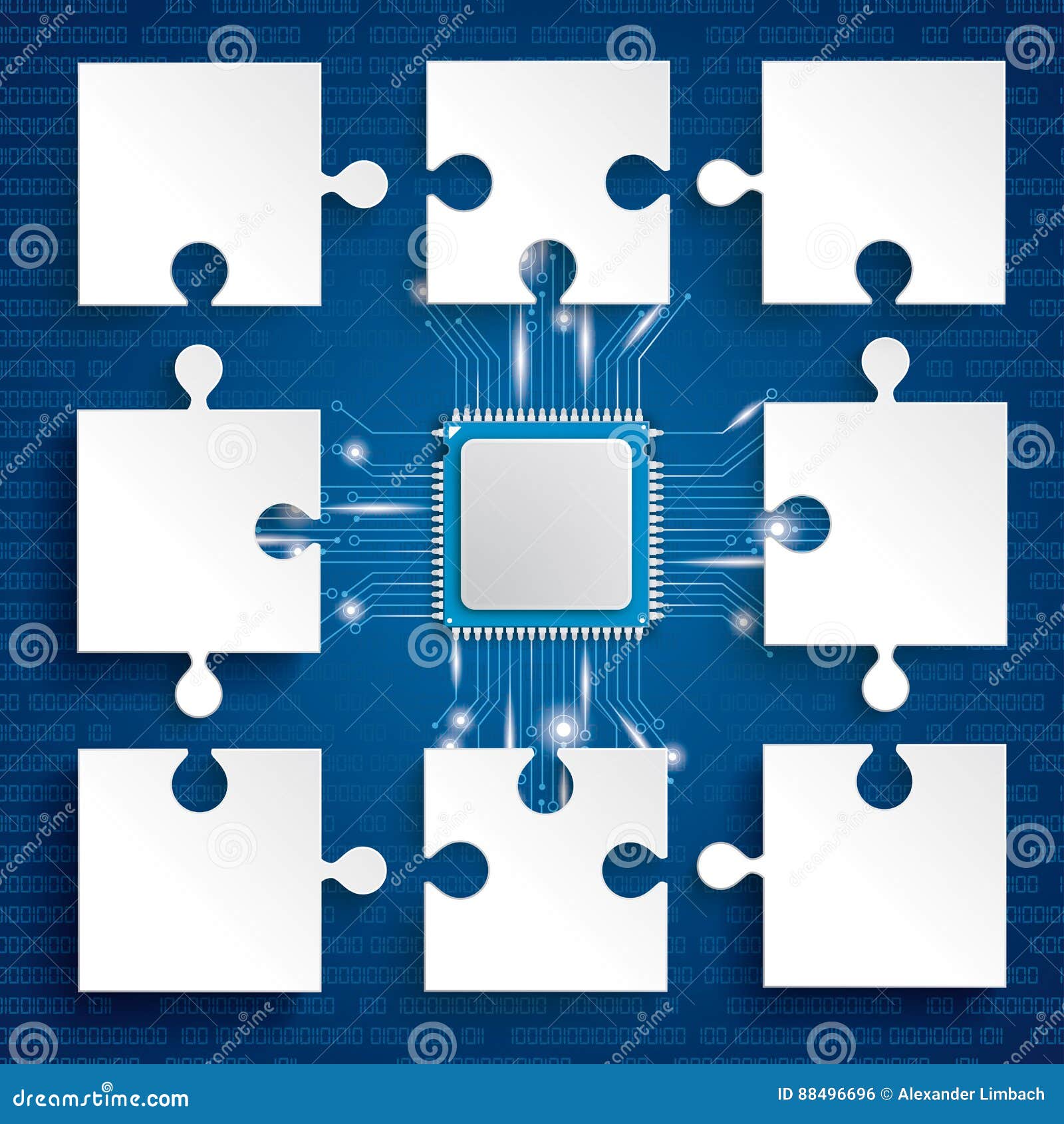 Paper Puzzles Microchip stock vector. Illustration of copy - 88496696